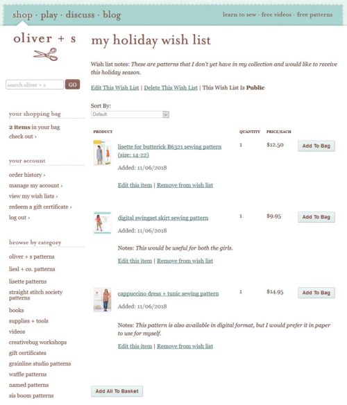 Introducing New Wish Lists in the Shop | Blog | Oliver + S