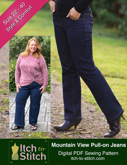 Digital Mountain View Pull-on Jeans Sewing Pattern | Shop | Oliver + S