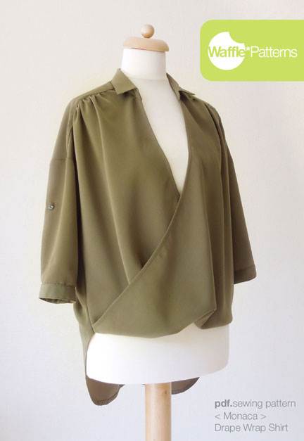 Digital Monaca Drape Wrap Shirt Sewing Pattern | Shop | Oliver + S